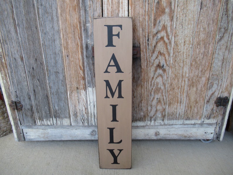 Primitive Family Hand Painted Vertical Sign With Color Options - Etsy