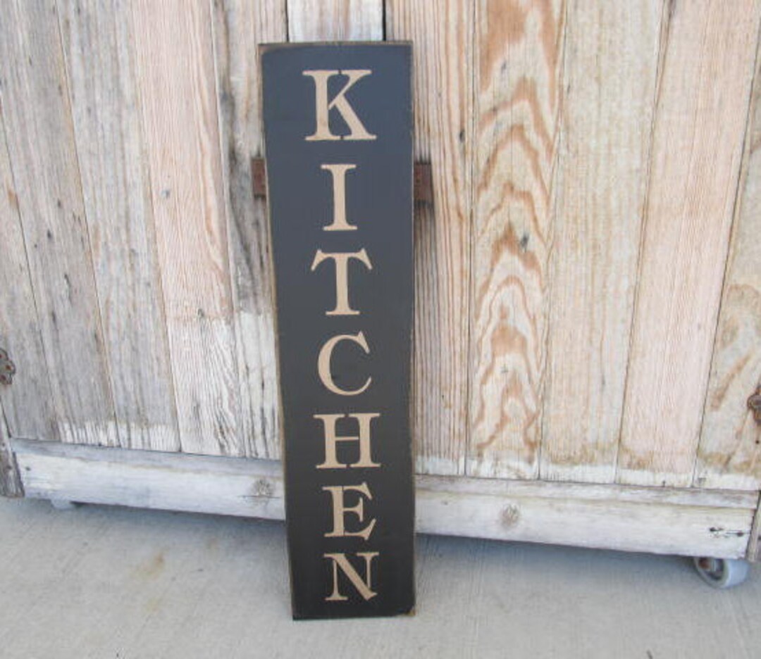 Primitive Farmhouse Kitchen Hand Painted Vertical Sign With Color ...