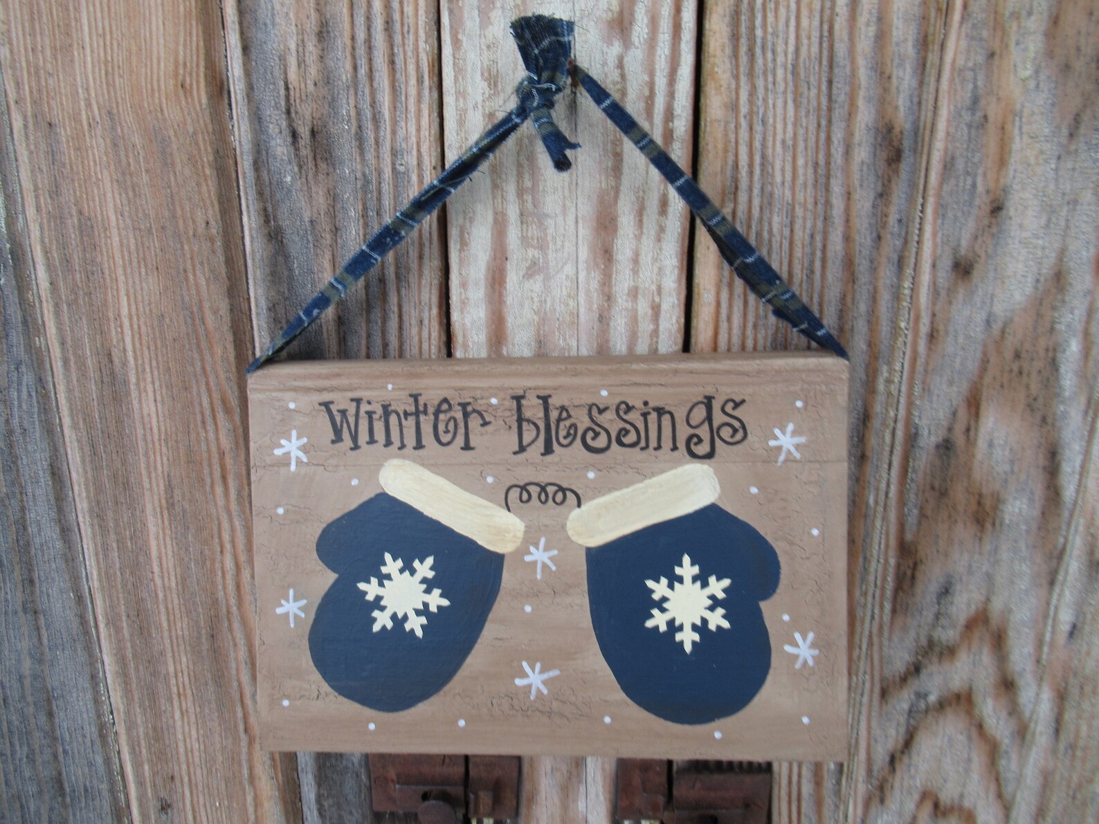 Primitive Winter Mittens Hand Painted Hanging Vintage Book - Etsy