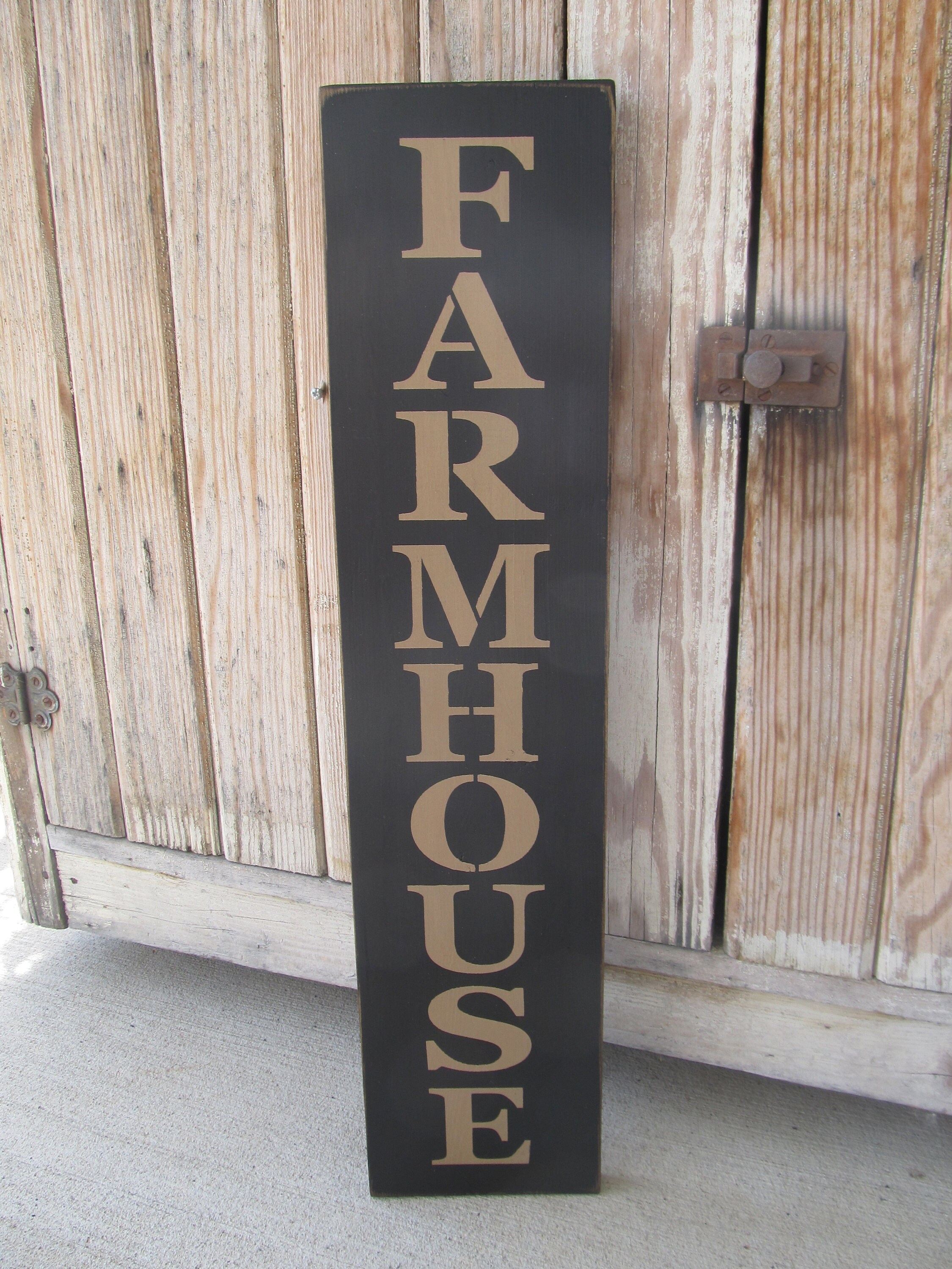Primitive Vertical Farmhouse Hand Stenciled Wooden Sign with | Etsy