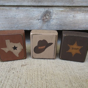 Primitive Southwest Western Cowboy Desert Aztec Hand Painted Stacker ...