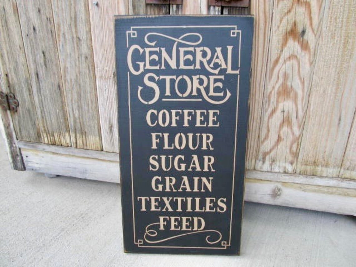 Primitive Farmhouse General Store Hand Painted Vertical Sign - Etsy
