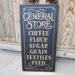 Primitive Farmhouse General Store Hand Painted Vertical Sign - Etsy