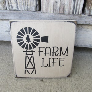 Primitive Farm Life With Windmill Hand Painted Sign Plaque GCC7307 - Etsy