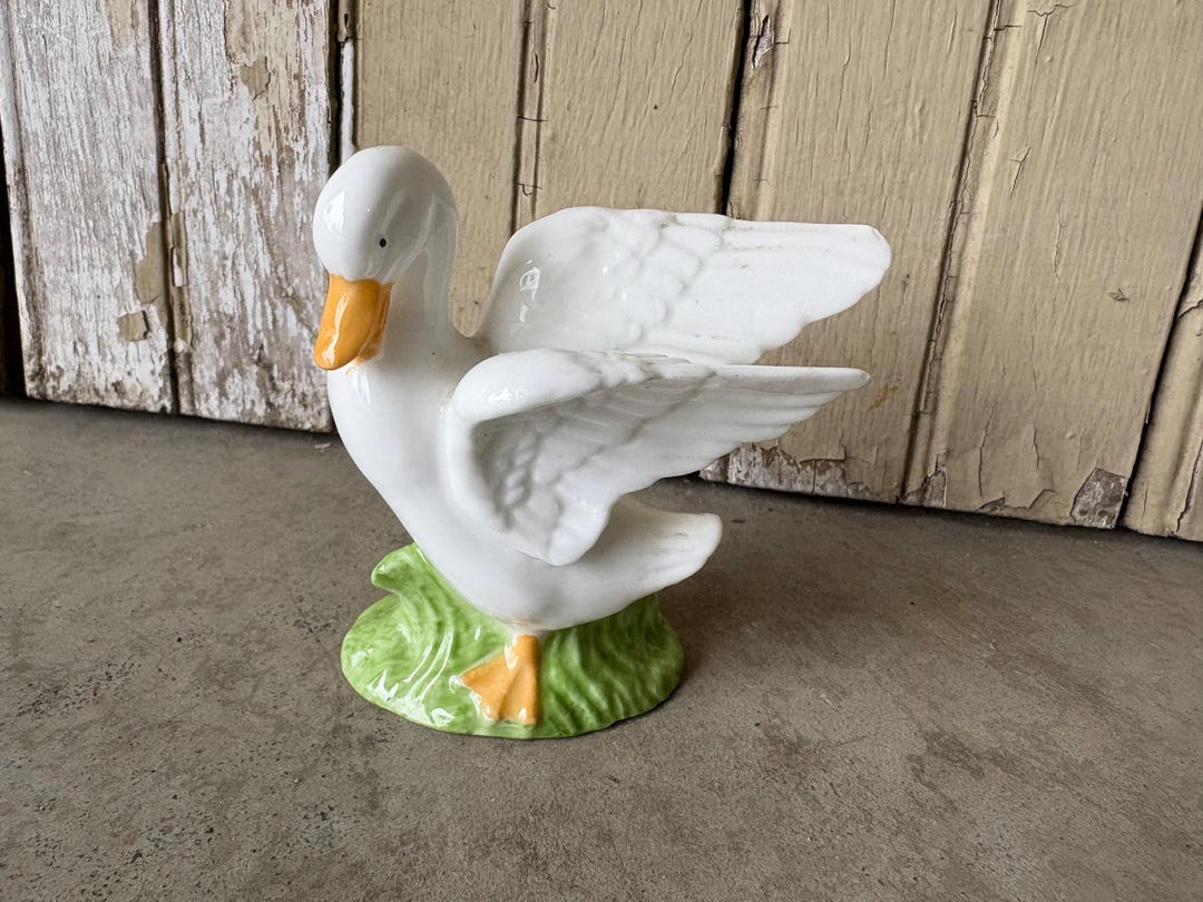Vintage Bone China Goose Figurine - Etsy