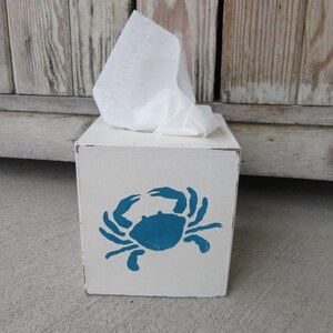 Nautical Lake Beach Rustic Crab Hand Painted Tissue Box Cover GCC7279 ...