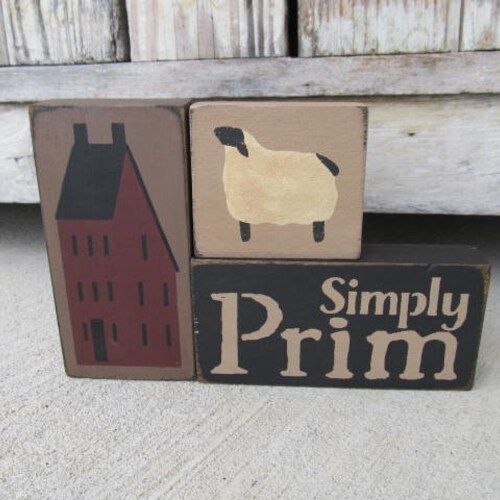 Primitive Simply Prim Saltbox House and Sheep or Crow Set of 3 | Etsy
