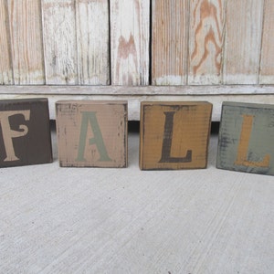 Primitive Hand Painted FALL Wooden Block Letter Set of 4 GCC6202 - Etsy