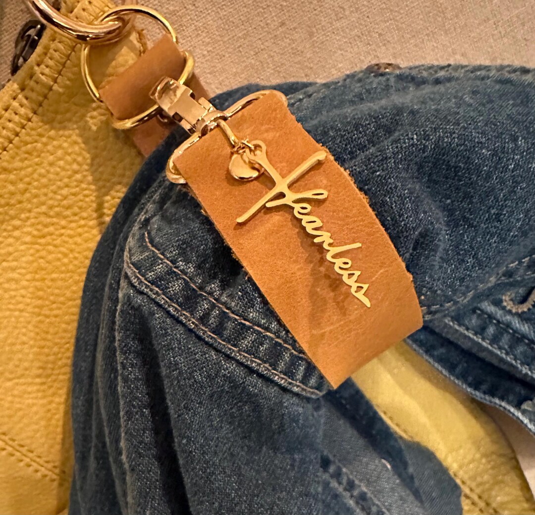Fearless Gold Sterling Cross on Beautiful Mustard Genuine Distressed ...