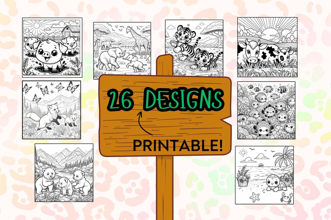 Printable Animal Coloring Sheets, Animal Coloring Book PDF, Cute ...