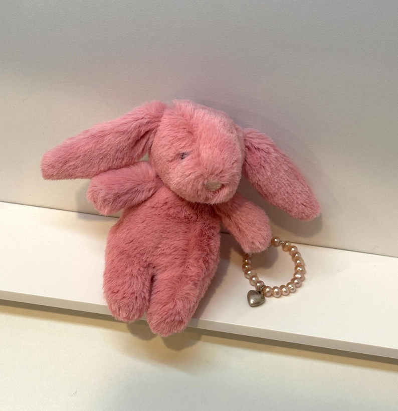 Jellycat Bashful Pink Bunny Bag Charm & Keychain Handmade Accessories ...