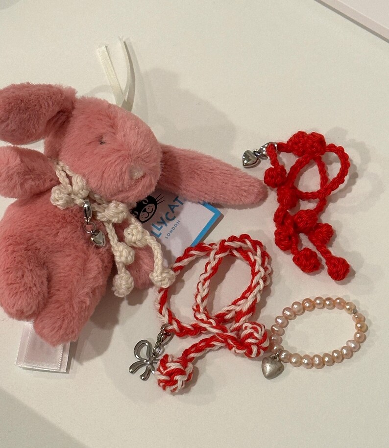 Jellycat Bashful Pink Bunny Bag Charm & Keychain Handmade Accessories ...