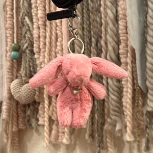 Jellycat Bashful Pink Bunny Bag Charm & Keychain Handmade Accessories ...
