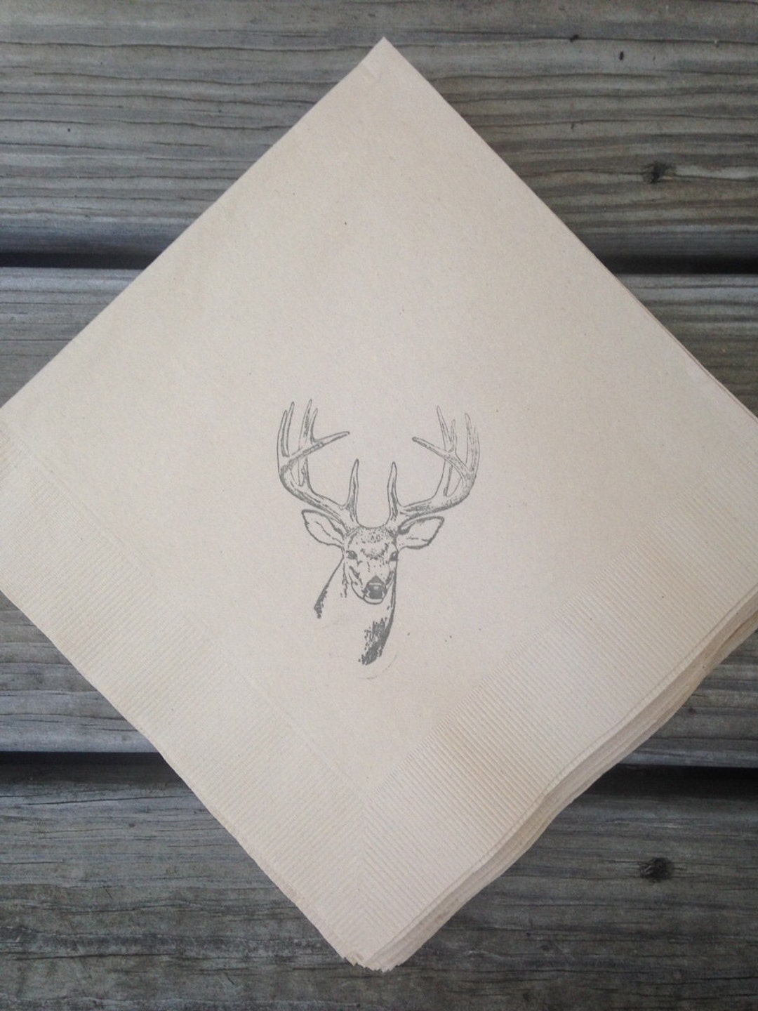 Pack of 50 Buck Luncheon Sized 3 Ply Napkins in Burlap or White or ...