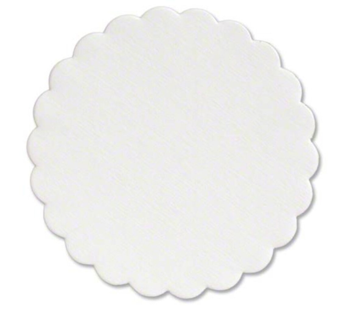 25 scalloped white coasters baby shower bridal shower | Etsy