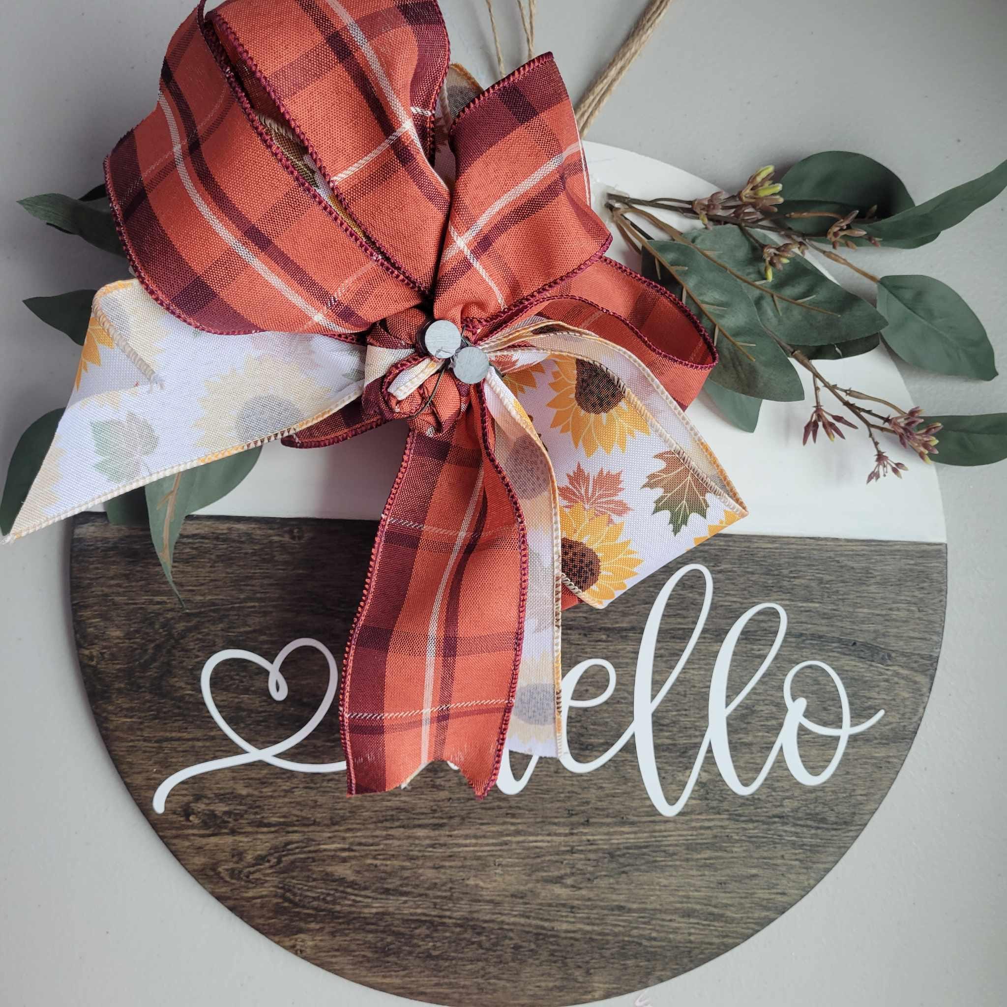 Wooden Welcome Sign, Interchangeable Magnetic Bow - Etsy