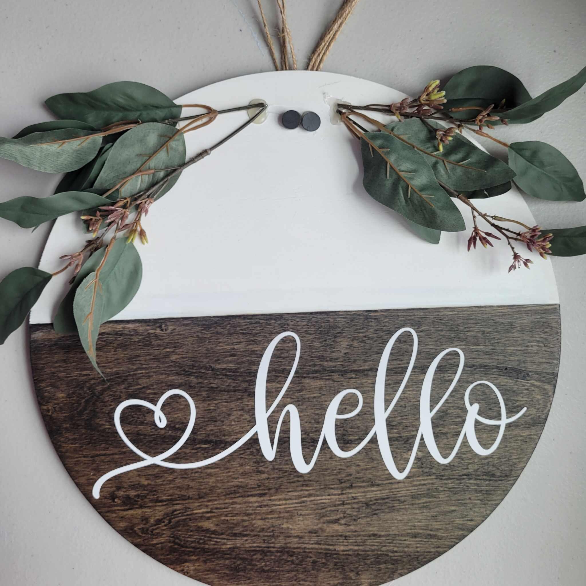 Wooden Welcome Sign, Interchangeable Magnetic Bow - Etsy