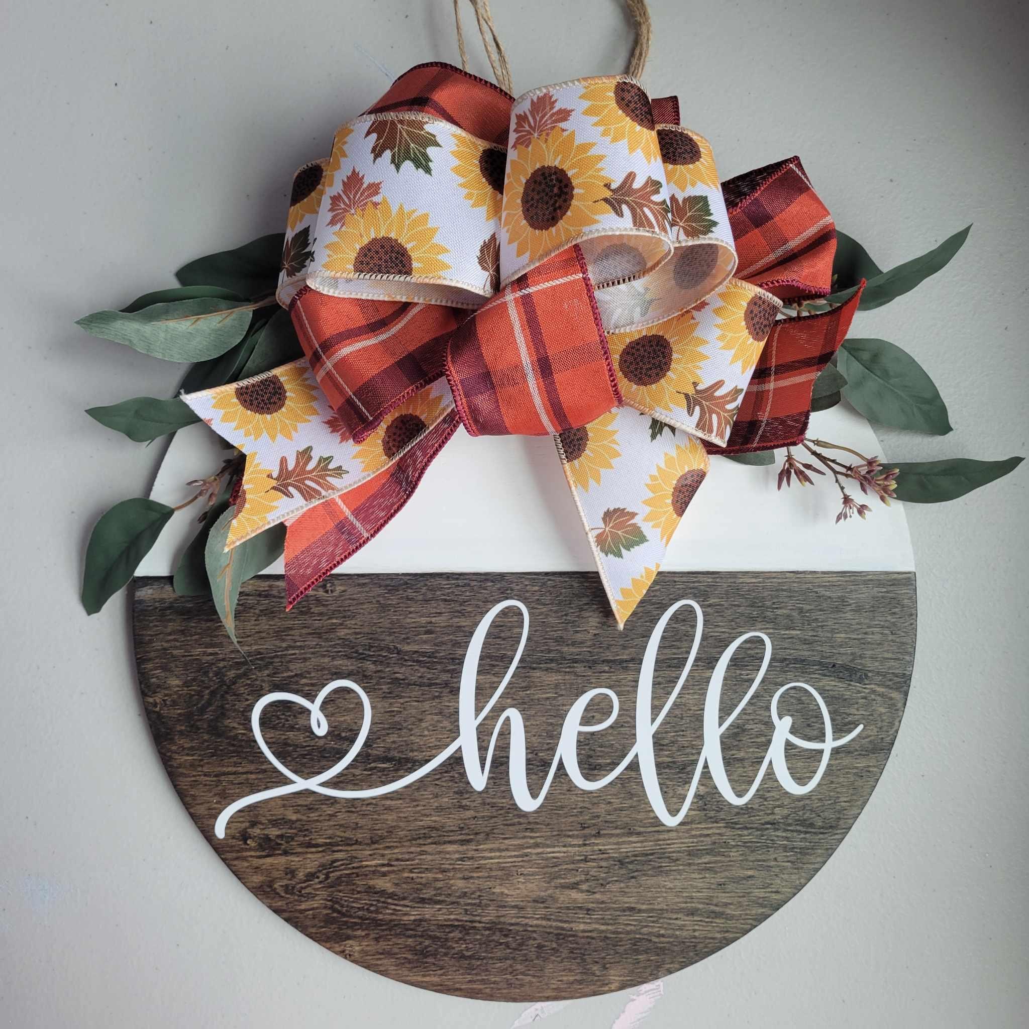 Wooden Welcome Sign, Interchangeable Magnetic Bow - Etsy