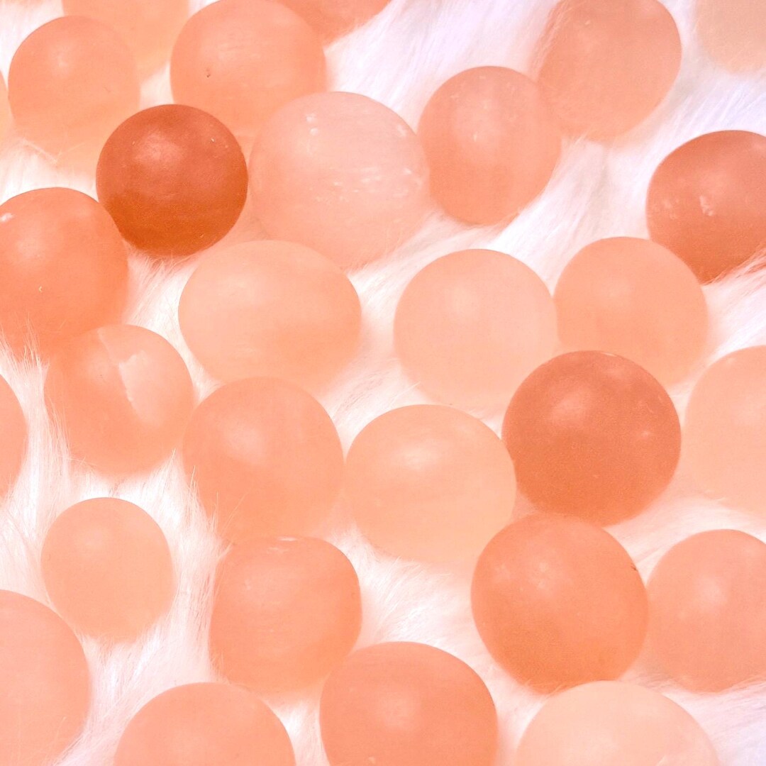 Peach Selenite Tumbled Stones | Polished Crystals From Morocco - Etsy