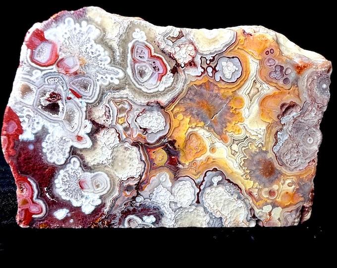 Laguna Lace Agate Slab – Collector's Polished Crystal Display, 11 Oz - Etsy