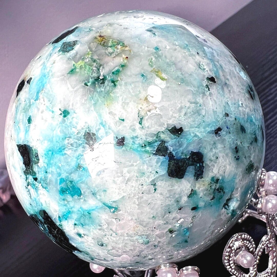 Phoenix Stone Crystal Sphere | 2.75 Inch | Chrysocolla Malachite ...