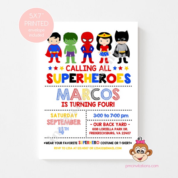 Superhero Invitation - Etsy