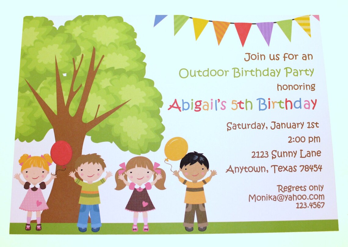 Outdoor Birthday Party Invitations - Etsy
