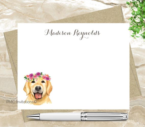 Custom Note Cards, Personalized Stationery Set, Watercolor Personalized ...