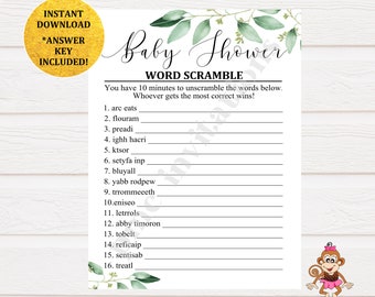 Baby Word Scramble Baby Shower Game Instant Download - Etsy