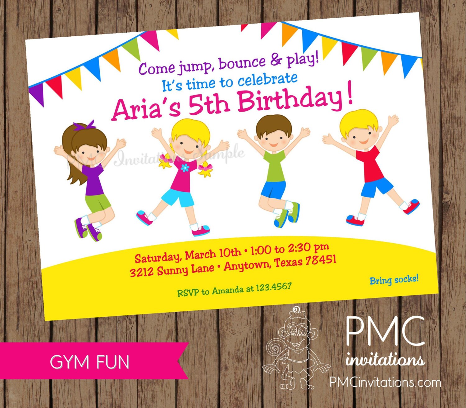 Jumping Kids, Bounce House Birthday Invitations - 1.00 Each With ...