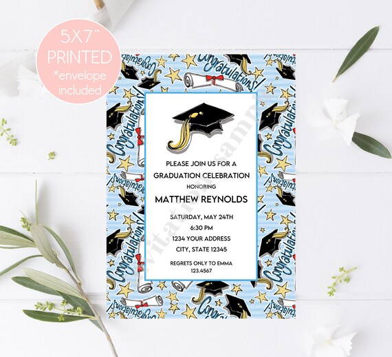 PRINTED Graduation Celebration Invitations, Graduation Party ...