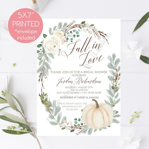 Fall in Love Bridal Shower Invitation - Etsy