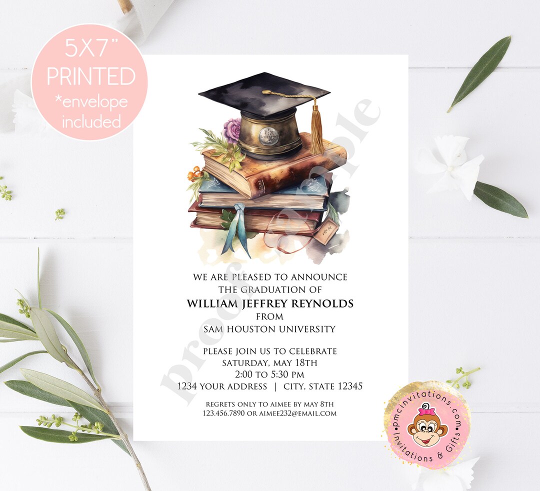 Custom Printed 5x7 Graduation Invitations, Graduation Party ...