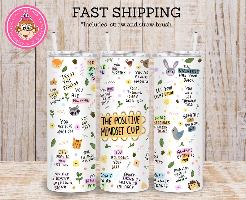 The Positive Mindset Cup Mental Health Tumbler 20oz Positive - Etsy