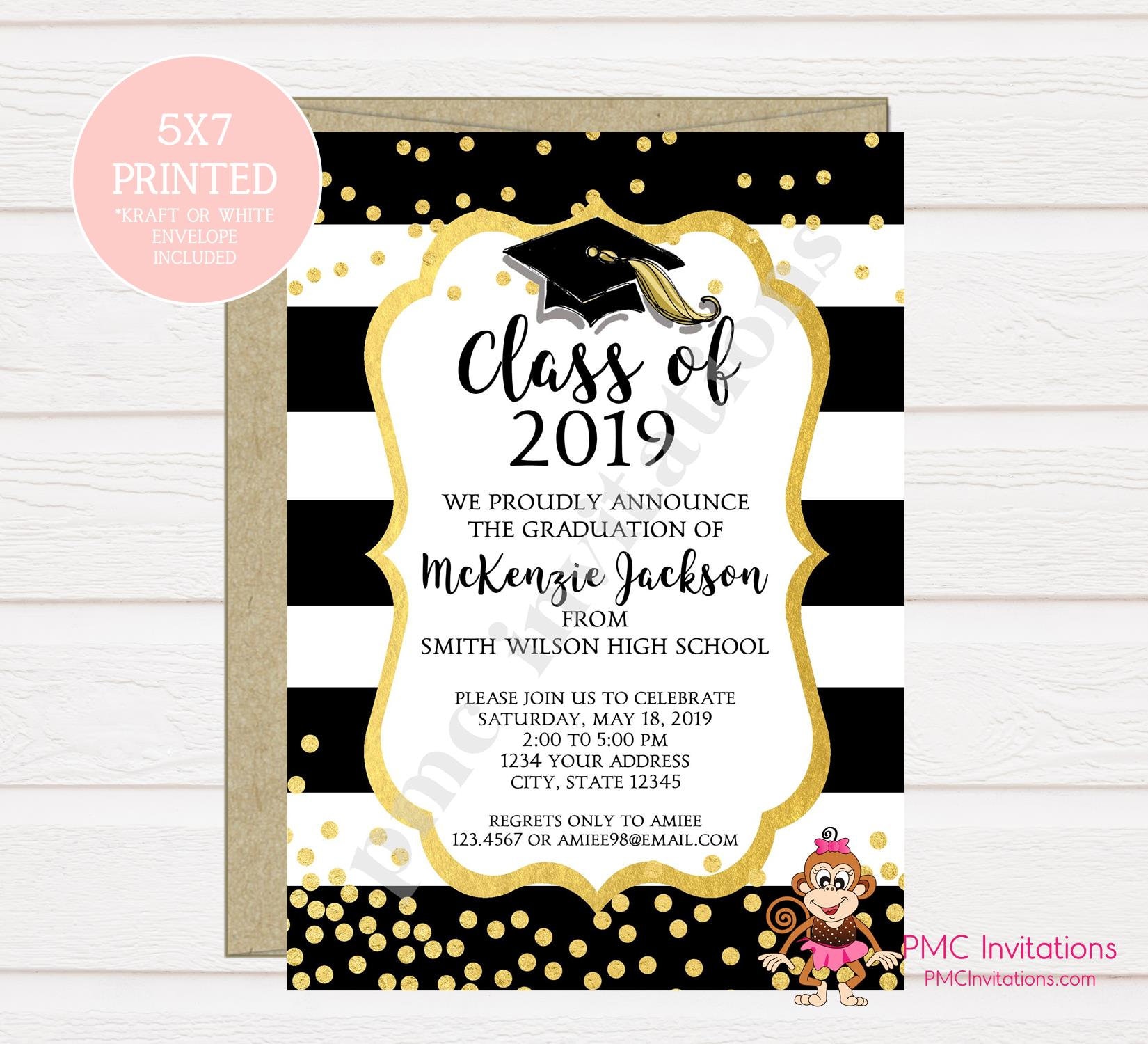 Custom Printed Graduation Invitations Graduation Party | Etsy