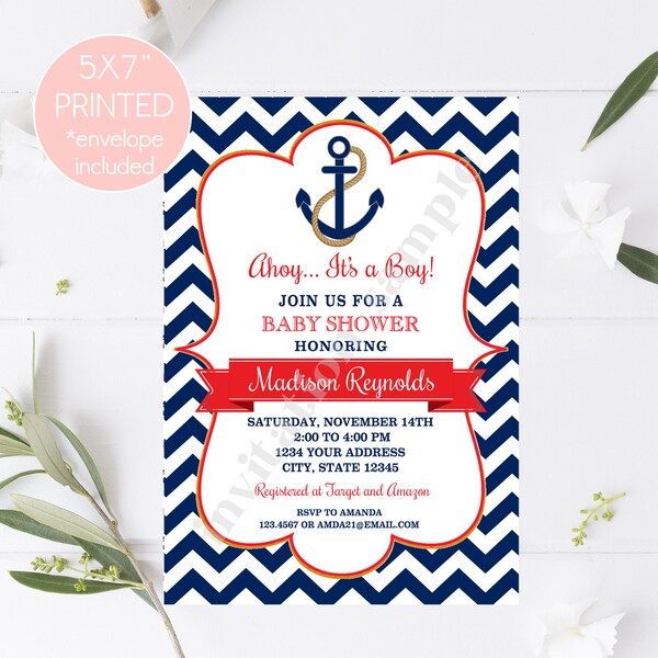Navy and Red Chevron - Etsy
