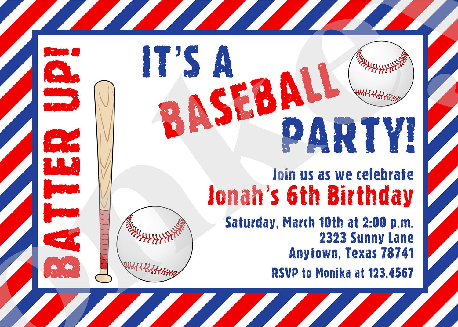 Baseball Sports Birthday Party Invitations | Etsy
