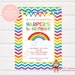 Custom Printed Chevron Rainbow Birthday Invitations - 1.00 Each With ...
