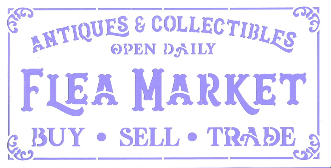Vintage Style Flea Market Sign - Digital Files - SVG, PNG, JPEG, & Lbrn ...