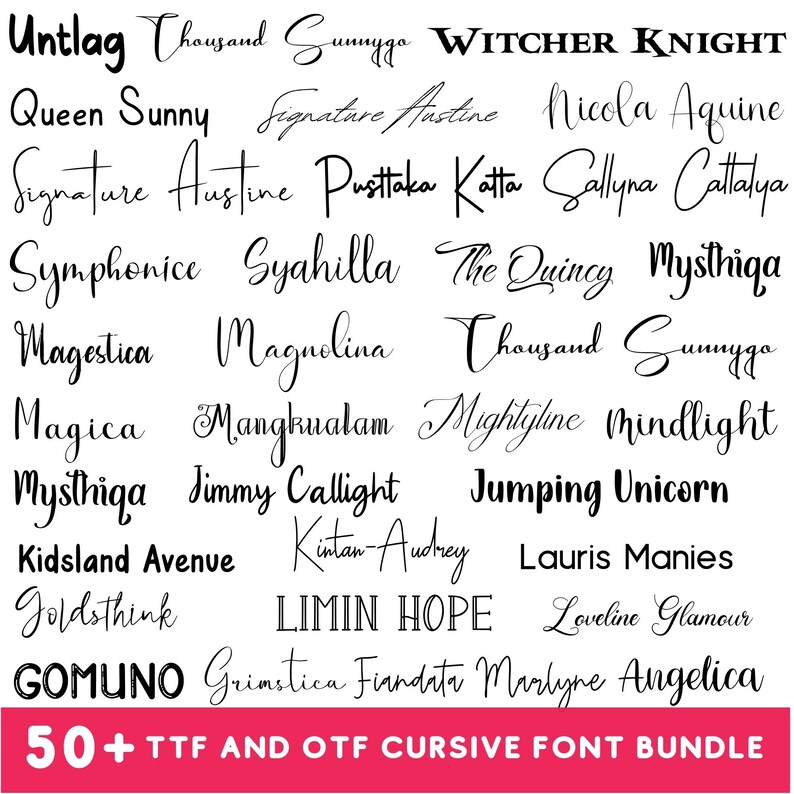 The Ultimate 50+ Fonts Bundle, Handwritten Font, Heart Fon, Font ...