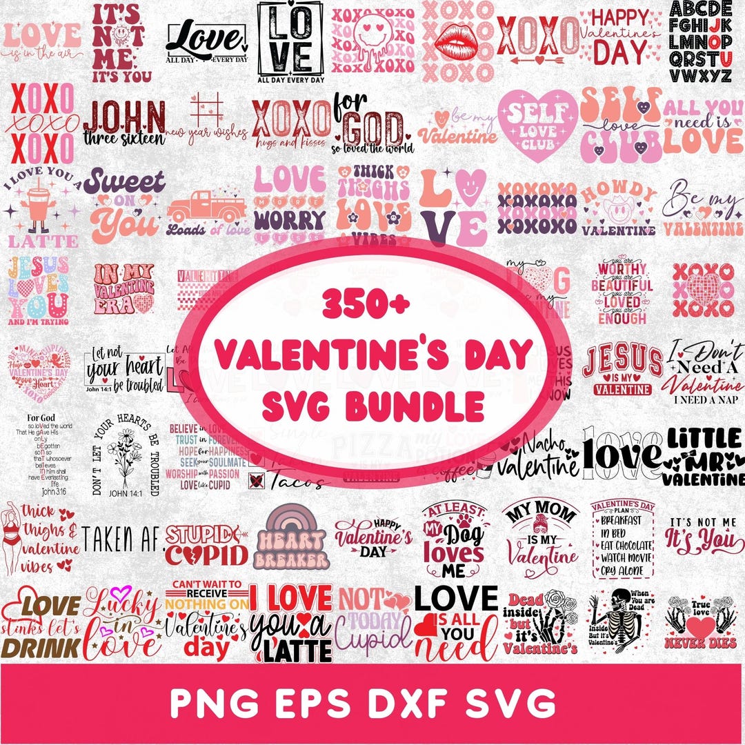 350+ Valentine's Day SVG PNG Mega Bundle, Valentine's Day SVG ...