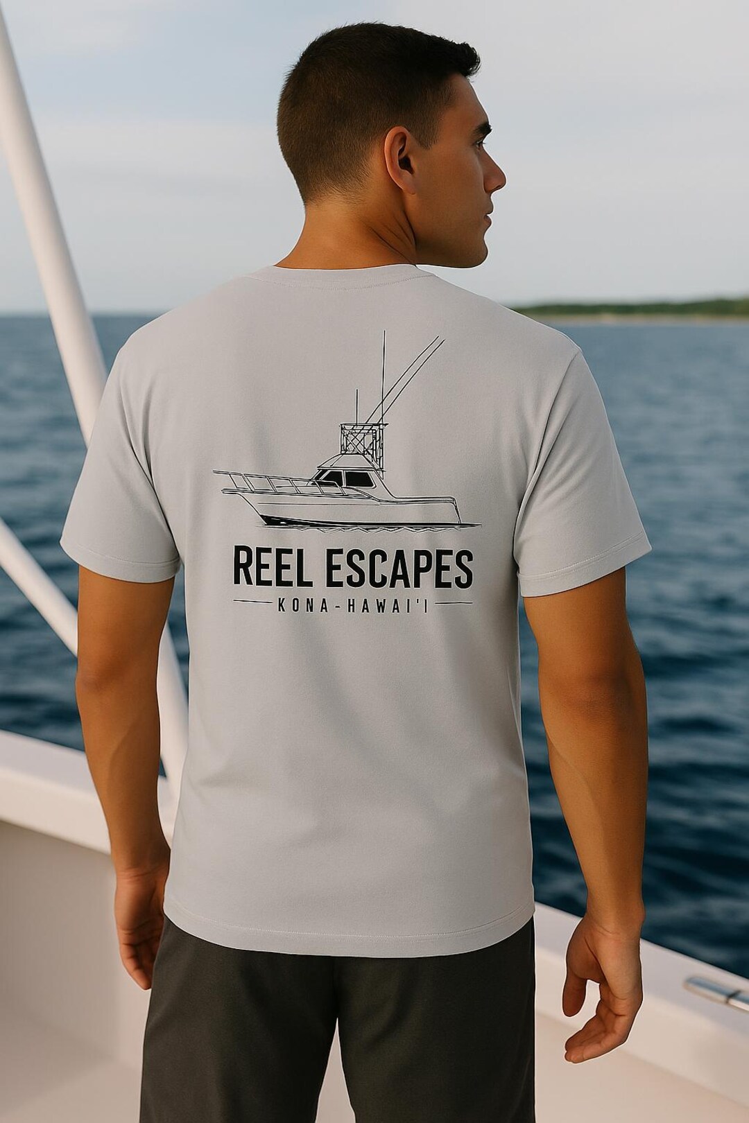 Custom Performance Boat Shirt - Short Sleeve (any Color - Line Art ...