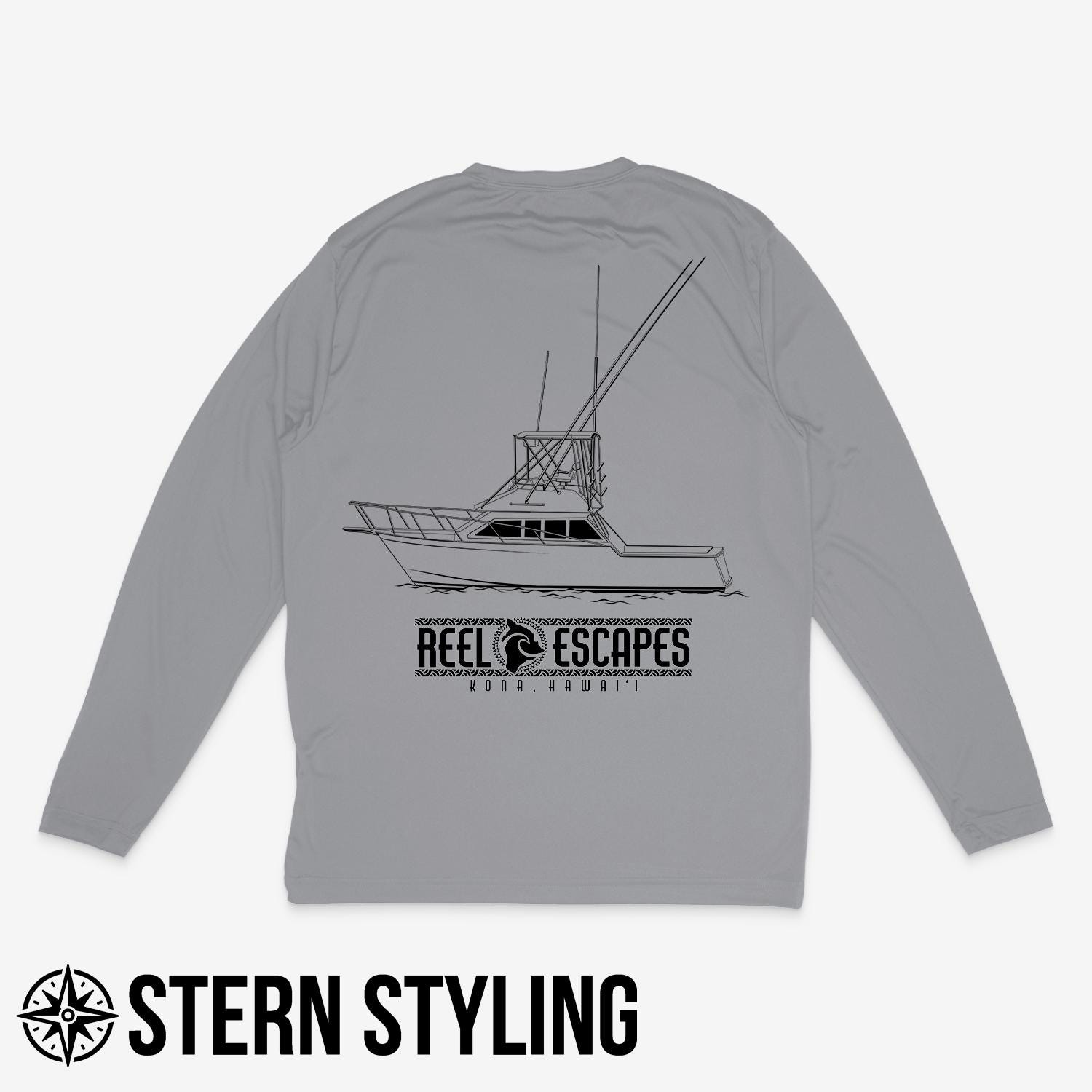 Custom Performance Boat Shirt - Long Sleeve (any Color - Line Art ...