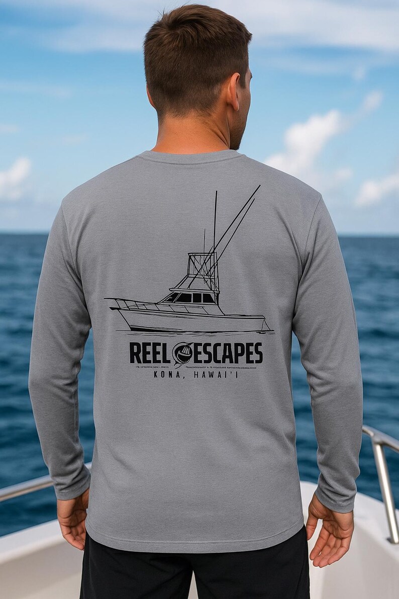 Custom Performance Boat Shirt - Long Sleeve (any Color - Line Art ...
