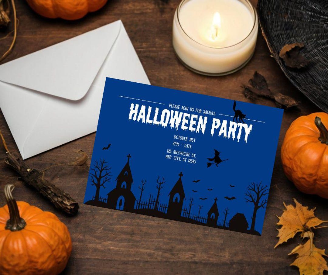 Editable Halloween Party Invitation – Printable Digital Invitation ...