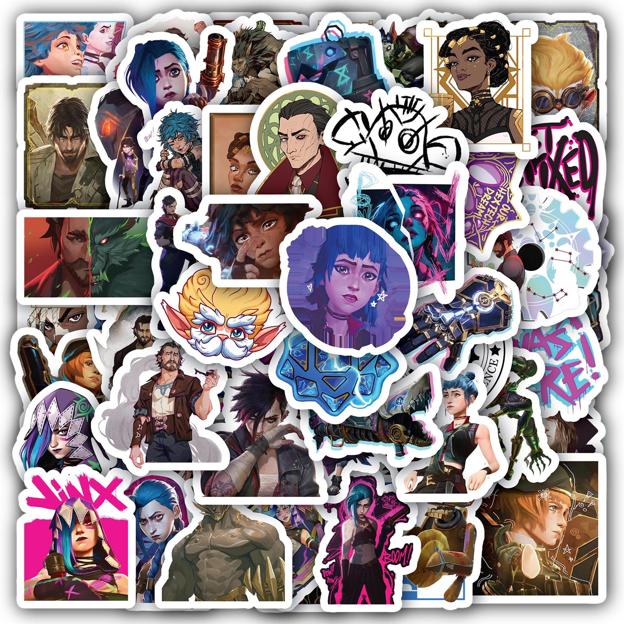 Gaming Stickers Pack 60-Piece Arcane Season 2 Vinyl Sticker Pack ...