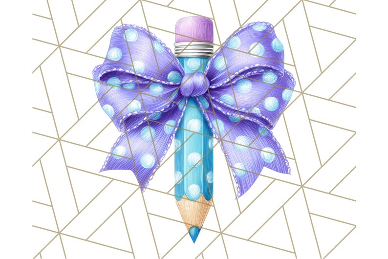 Chubby Pencil With Bows PNG Clipart | Cute School Supply PNG | Teacher ...