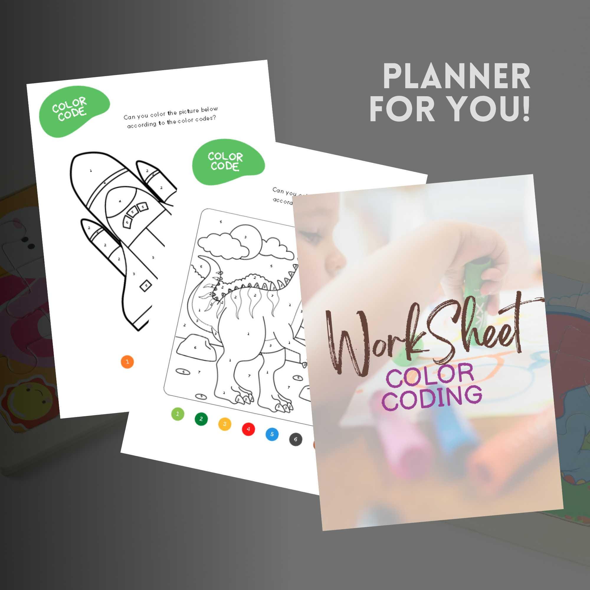 Color Coding Printable Worksheets for Kids, Fun Educational Coloring ...