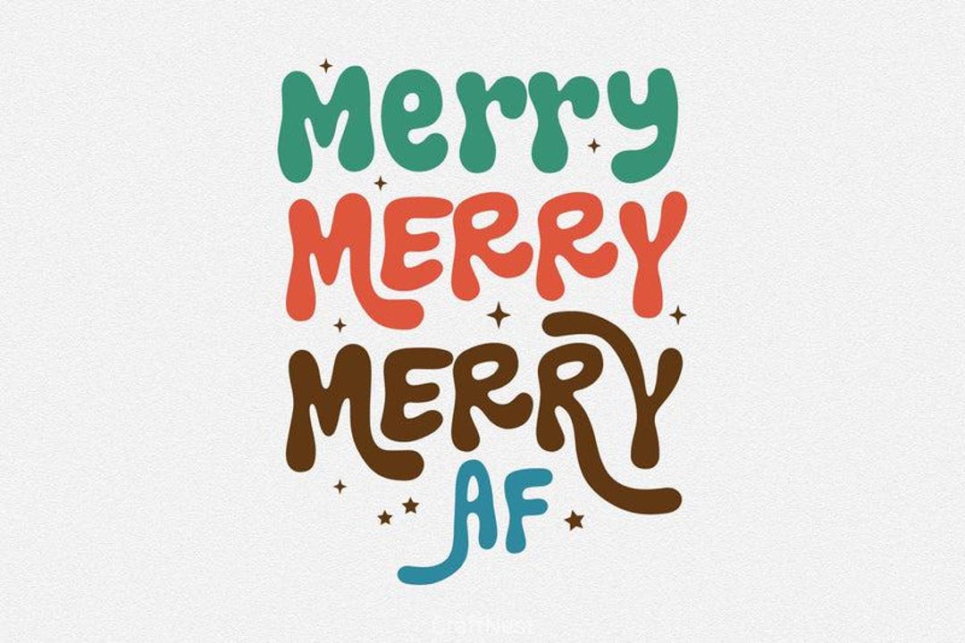 Merry AF Clipart Bundle | Edgy Christmas SVG PNG Jpg Eps Pdf | Modern ...