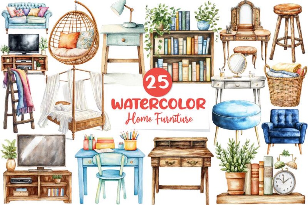 Home Furniture Clipart Bundle | Household PNG Designs | Cozy Home Décor ...
